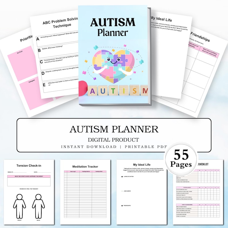 Autism Planner Printable | Daily Routine & Behavior Tracker | Special ...