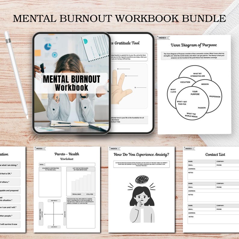 Anxiety & Burnout Recovery Workbook Printable – Mental Health Journal ...