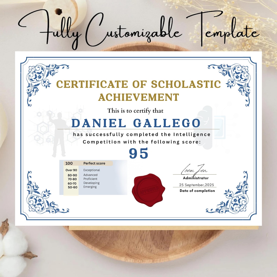 Editable Achievement Certificate, Appreciation Certificate, Elegant ...