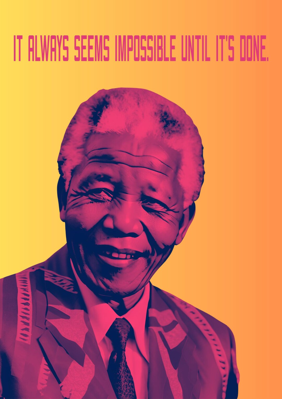 Nelson Mandela Quote Print - Etsy