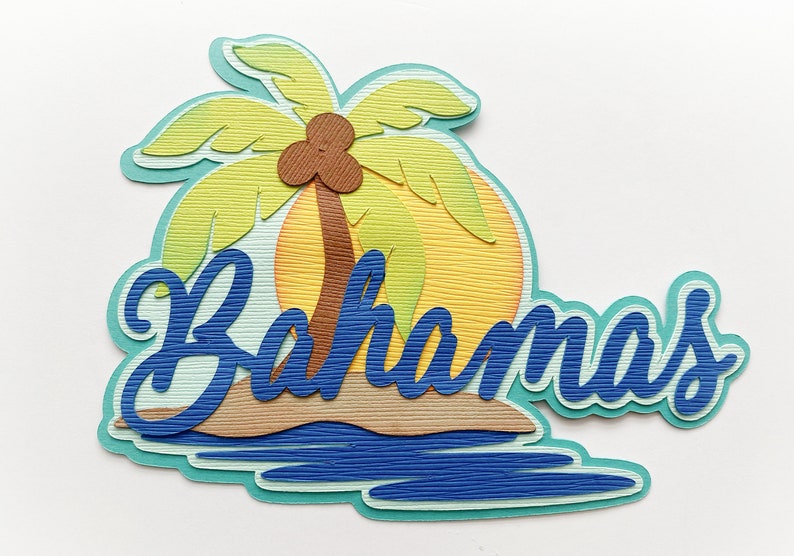 Bahamas Title Scrapbook Embellishment, Beach Vacation Theme. A Premade ...