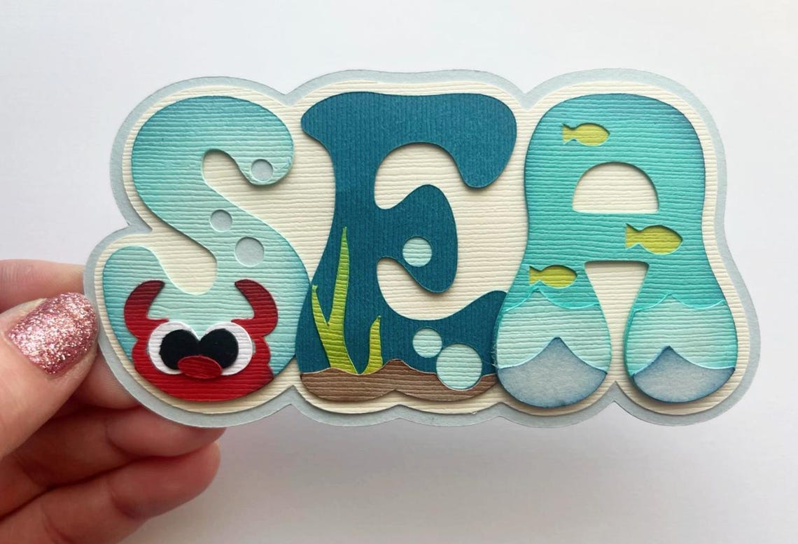 Sea Scrapbook Embellishment Fish Crab Beach Ocean Tropical Summer Theme ...