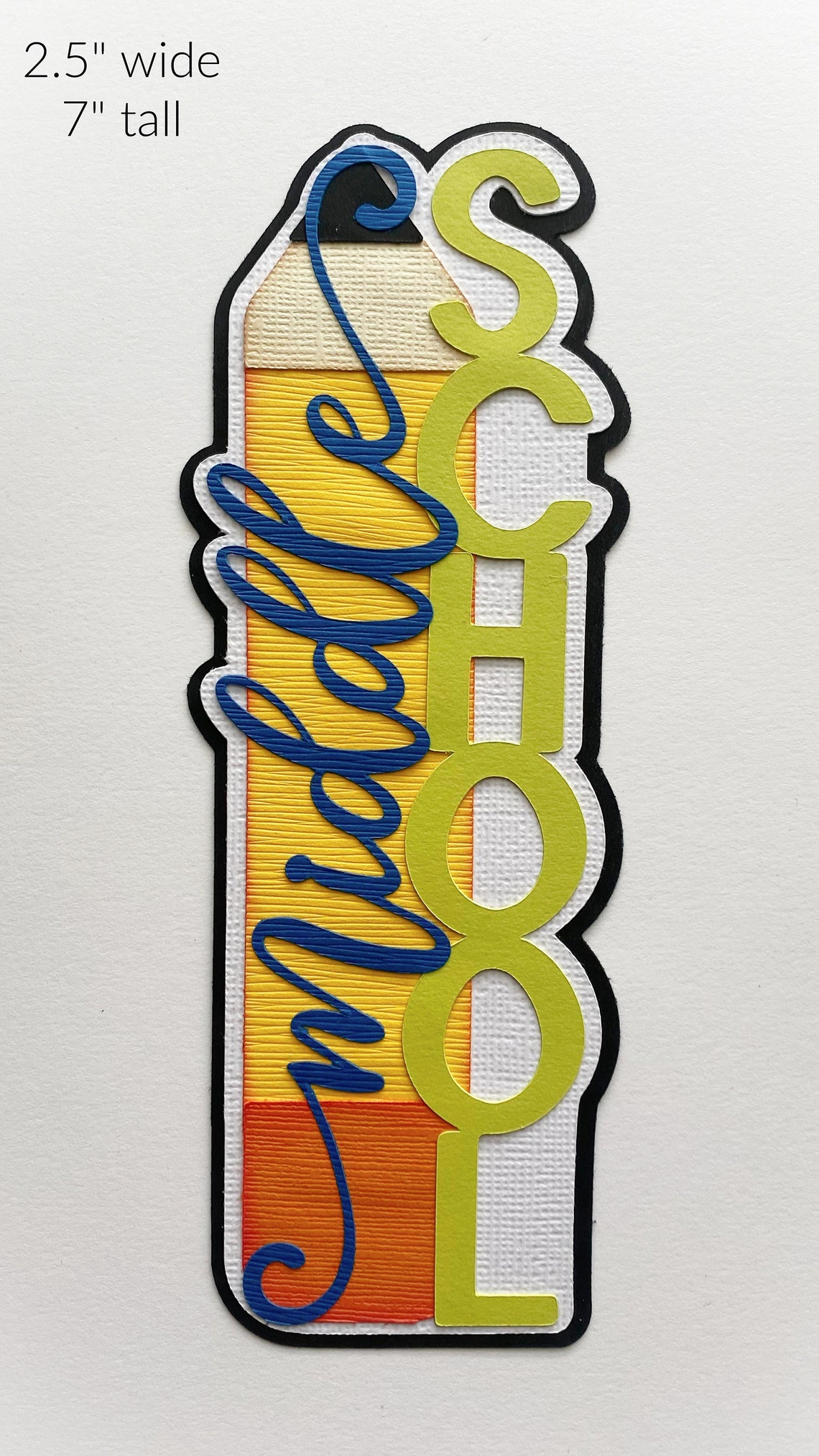 Middle School Scrapbook Title Vertical Orientation Slimline - Etsy