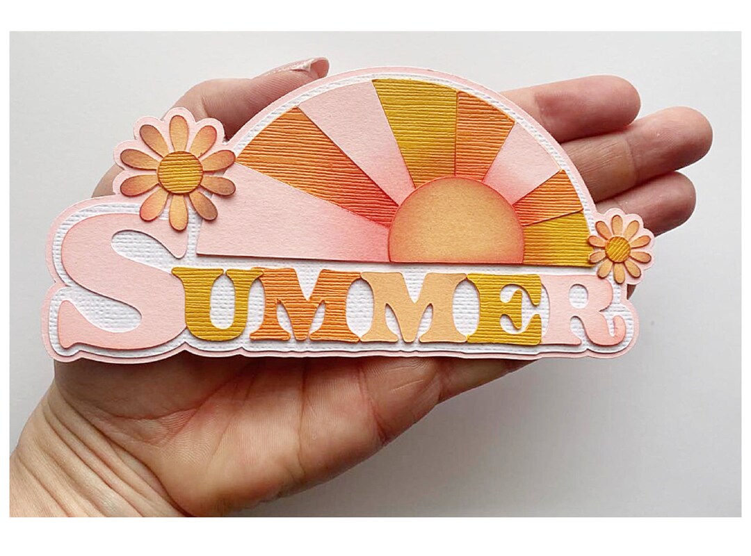 Summer Retro Scrapbook Embellishment Title Summer Theme, a Premade ...