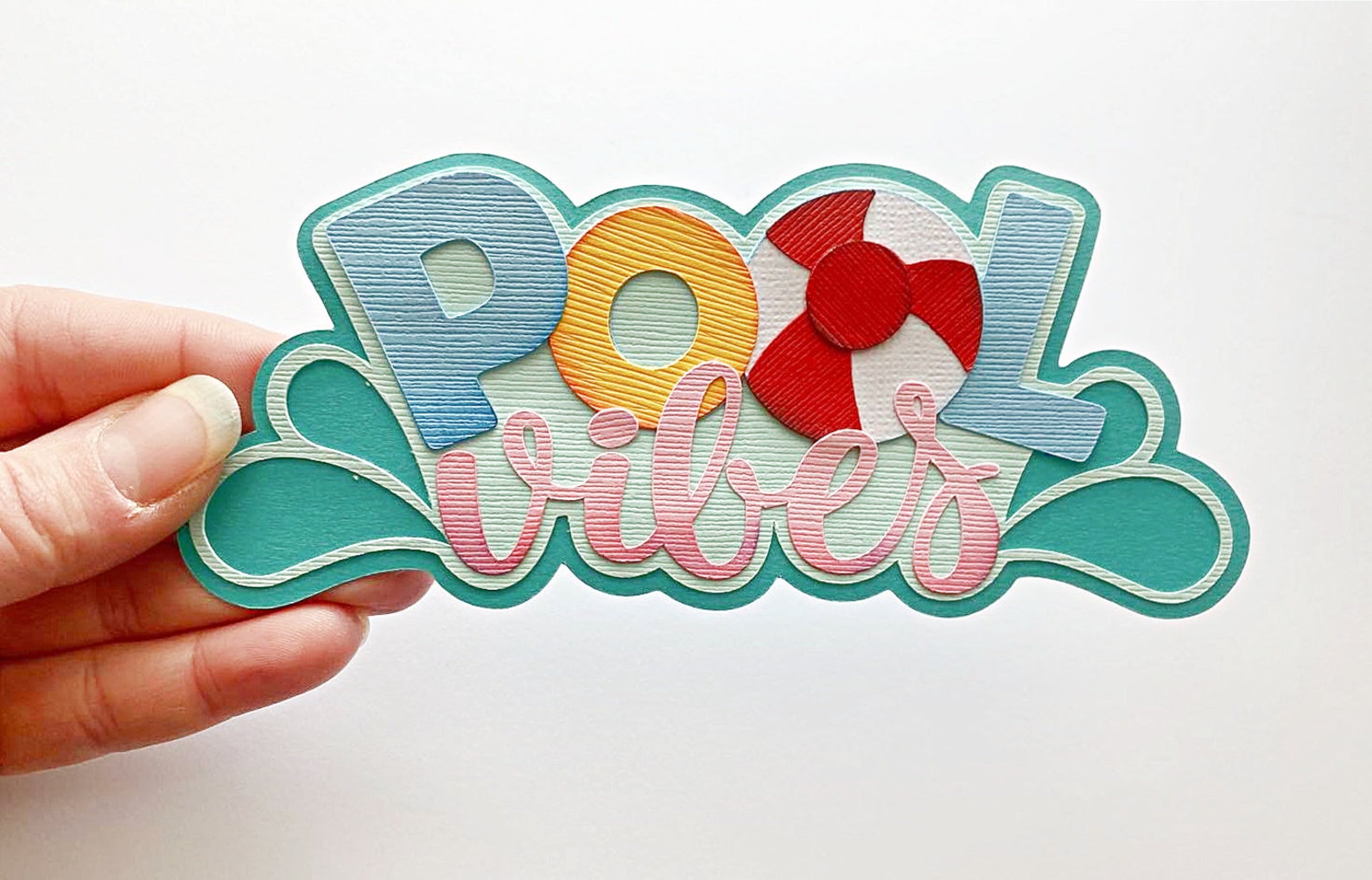 Scrapbook Title Pool Vibes. Summer Swimming Theme, Made to Order Paper ...