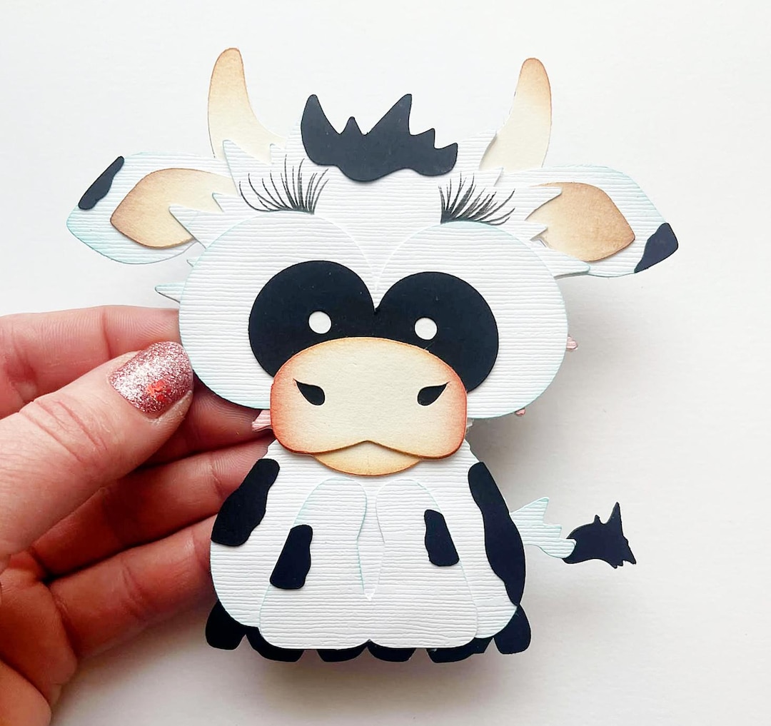 Frazzled Cow Scrapbook Paper Embellishment Farm Animal Paper Piecing ...