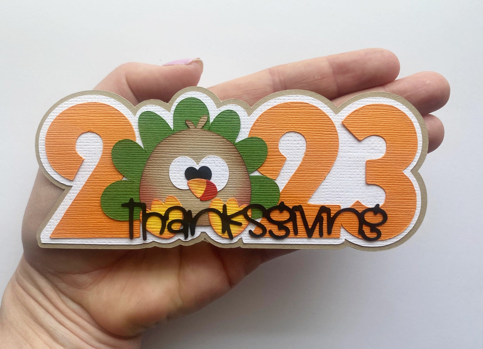 Thanksgiving 2023 Scrapbook Embellishment Title With Turkey Holiday ...