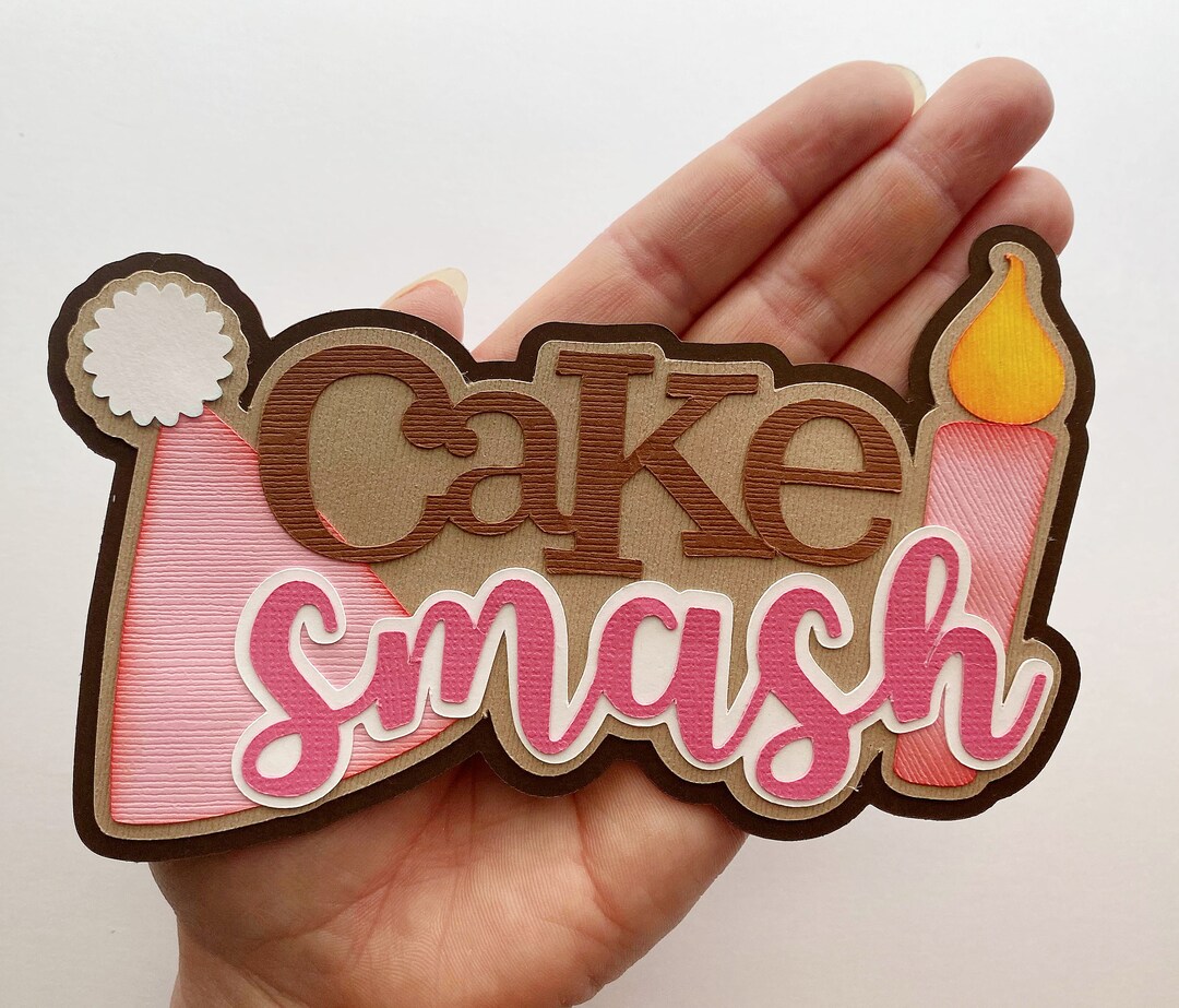 Cake Smash Scrapbook Title Pink Birthday, First Birthday Baby. A ...