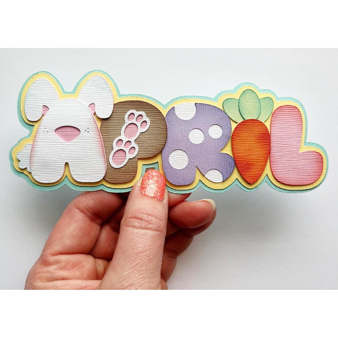 April Title Scrapbook Easter Bunny Theme, Made to Order Paper Piecing ...