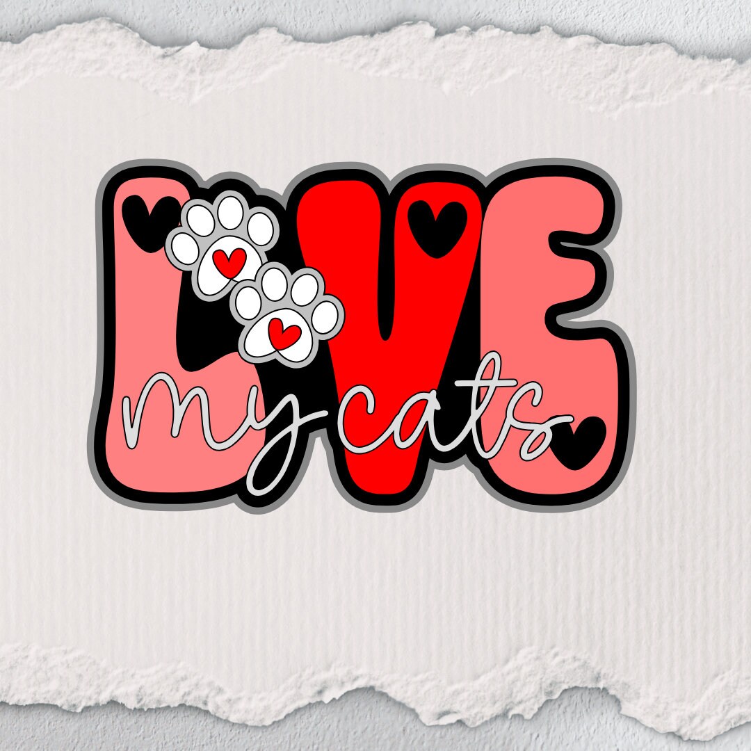 Valentine CATS Scrapbook Embellishment Title, Love My CATS, A Paper ...