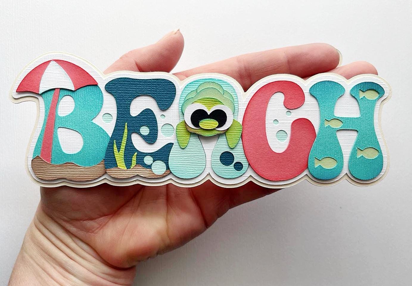 Beach Scrapbook Embellishment Sea Turtle Ocean Summer Theme. A Paper ...