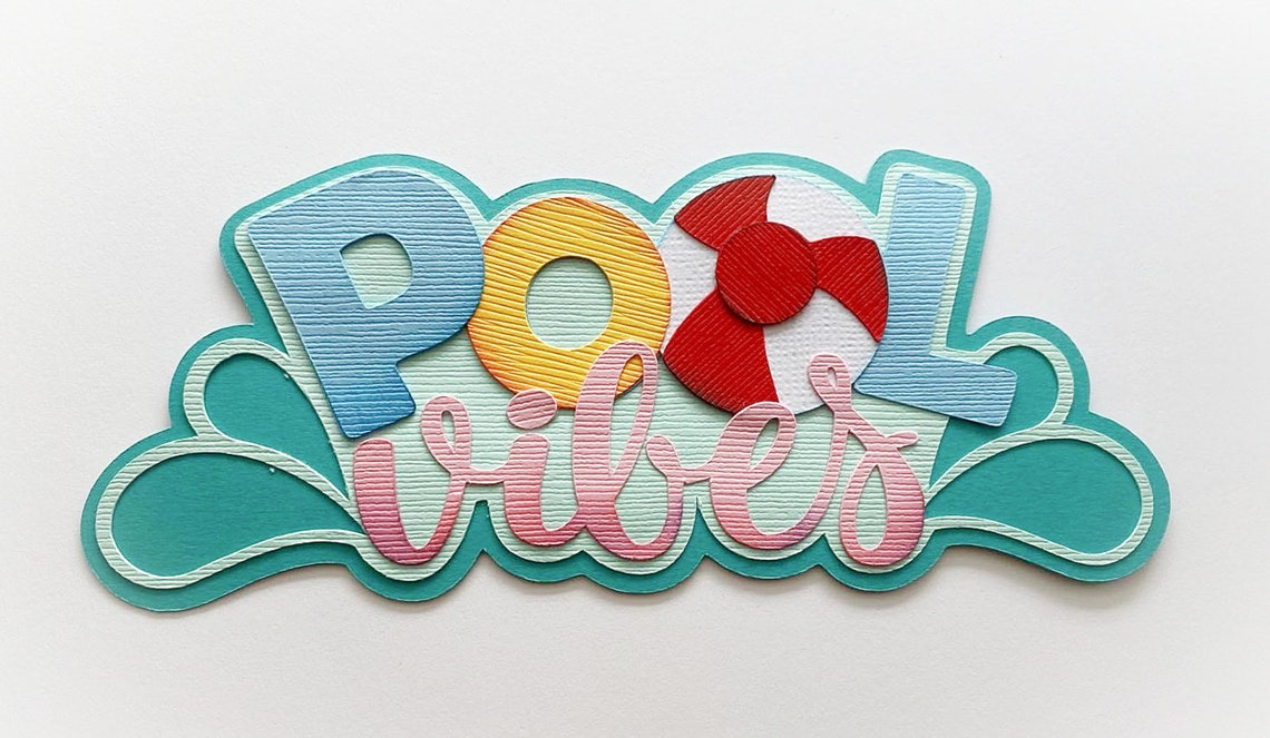 Scrapbook Title Pool Vibes. Summer Swimming Theme, Made to Order Paper ...