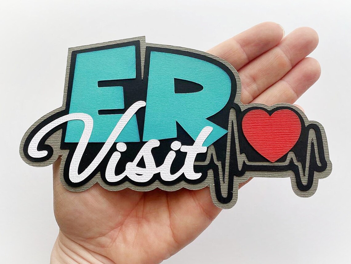 Hospital Medical Embellishment Scrapbook Title ER Visit. Doctor Kids ...