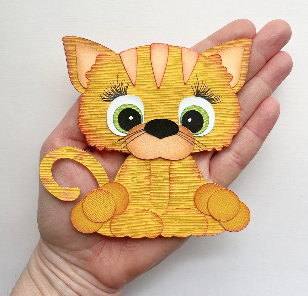 Cat Scrapbook Embellishment Paper Piecing Baby Kitten Cat Newborn ...