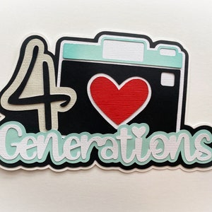 Scrapbook Title 4 Generations, Family Theme. A Premade Paper Piecing ...
