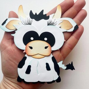 Frazzled Cow Scrapbook Paper Embellishment Farm Animal Paper Piecing ...