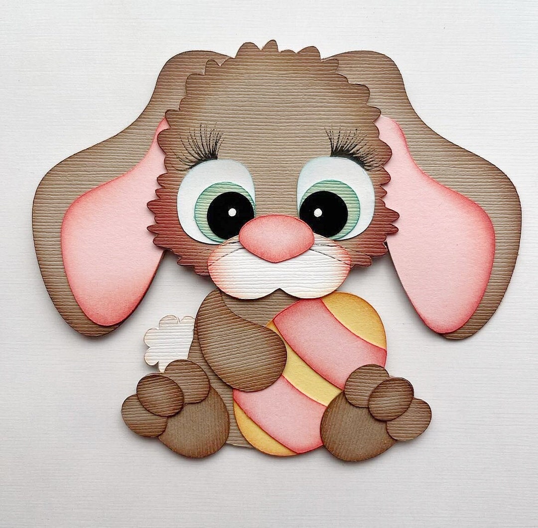 Easter Bunny Scrapbook Embellishment With Egg, Made to Order Paper ...