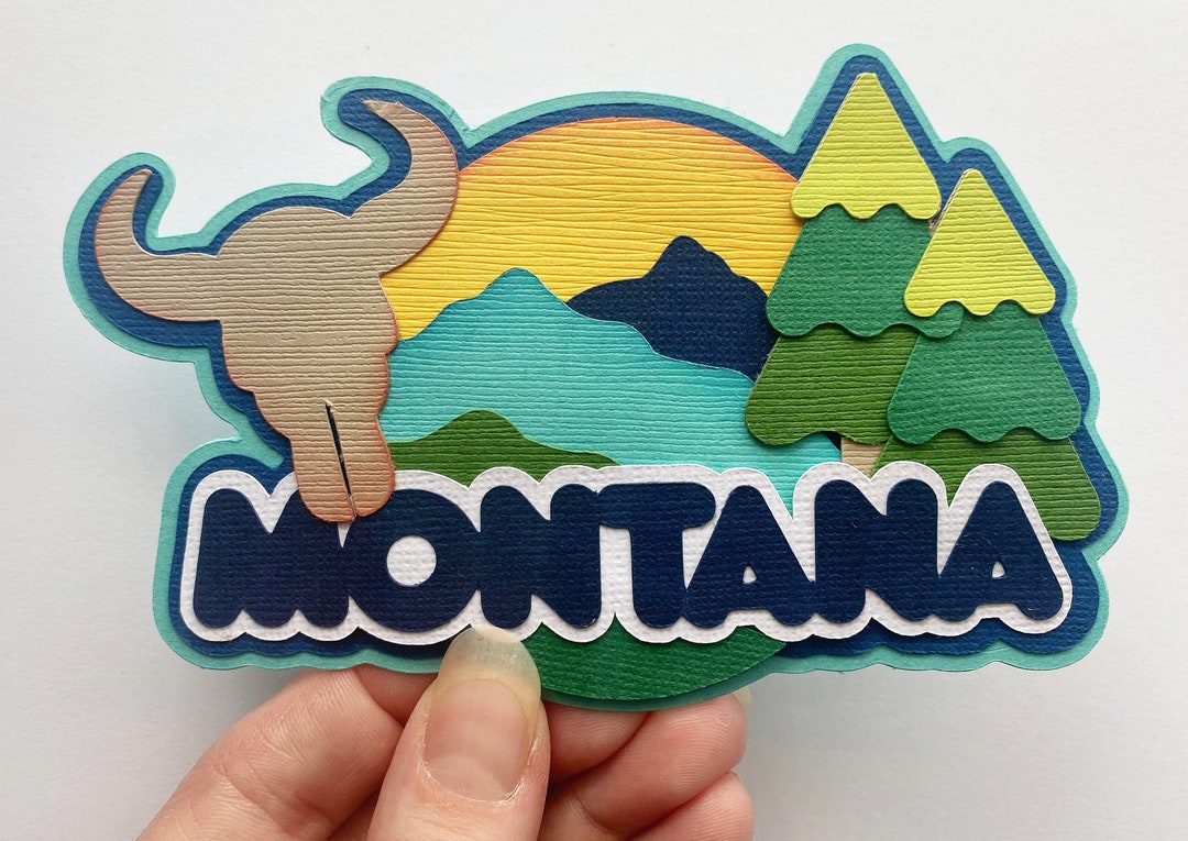 Montana Scrapbook Embellishment Title USA State Premade Paper Piecing ...