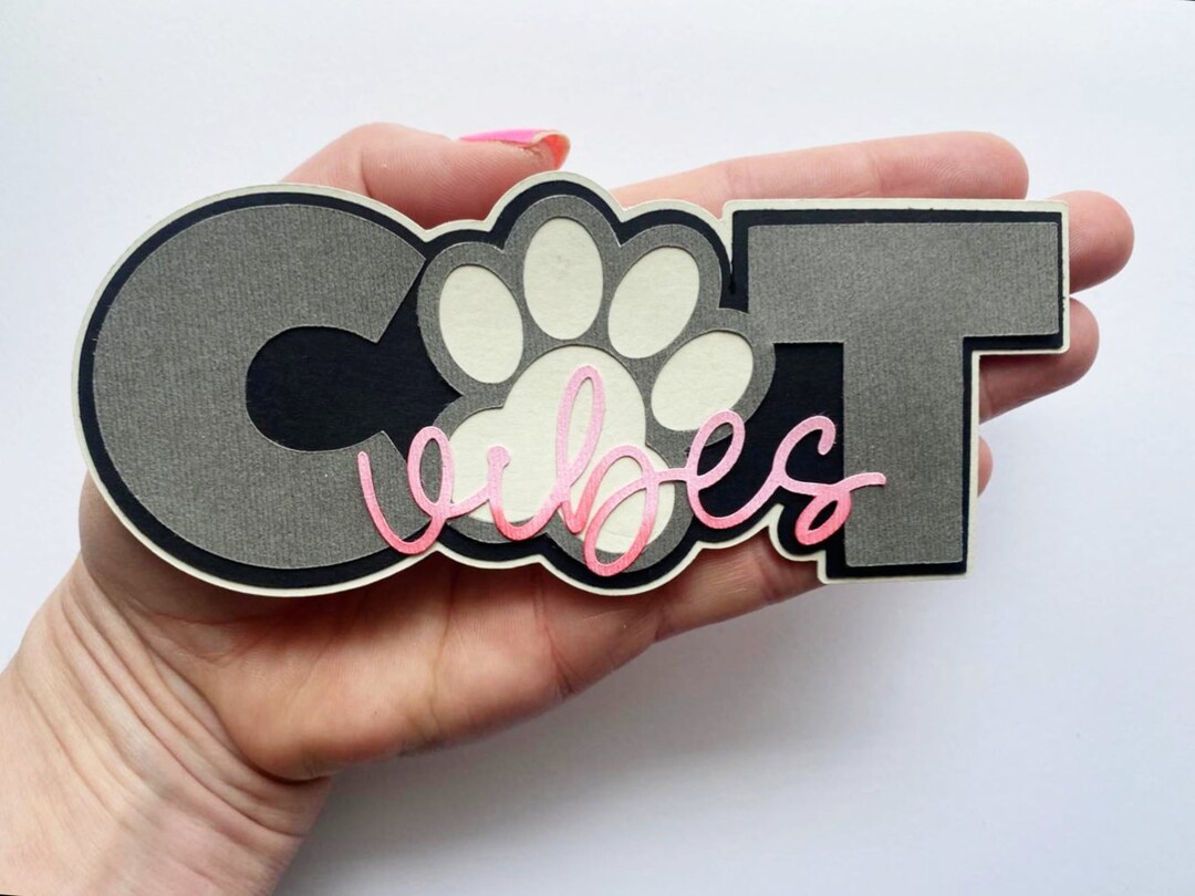Cat Scrapbook Title Pet Animal Theme. A Premade Paper Piecing - Etsy