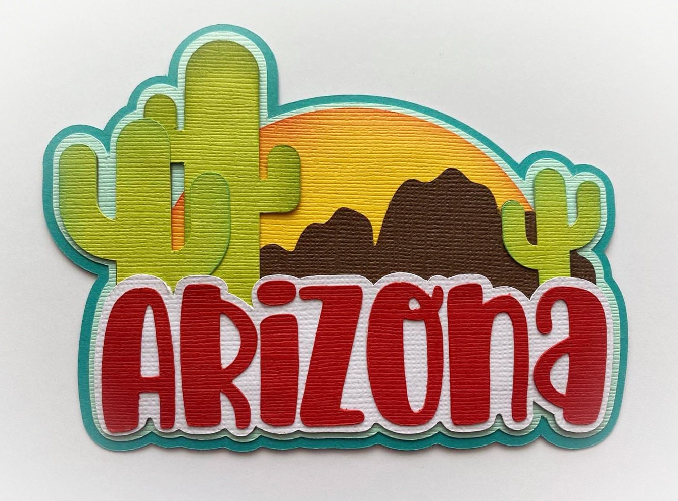 A travel vacation theme premade paper piecing for scrapbook layouts and ...