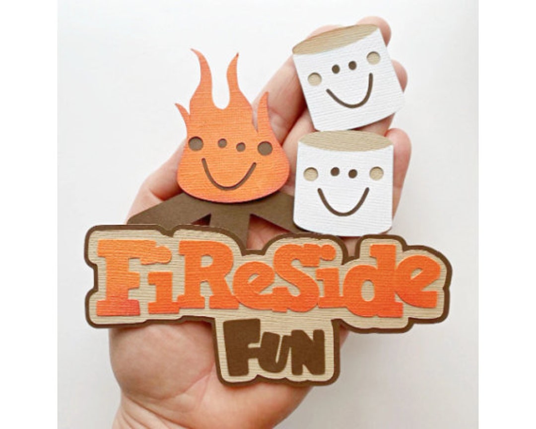 Camping Scrapbook Title Fireside Fun. Camp Smores, Marshmallow Theme. A Premade Paper Piecing ...