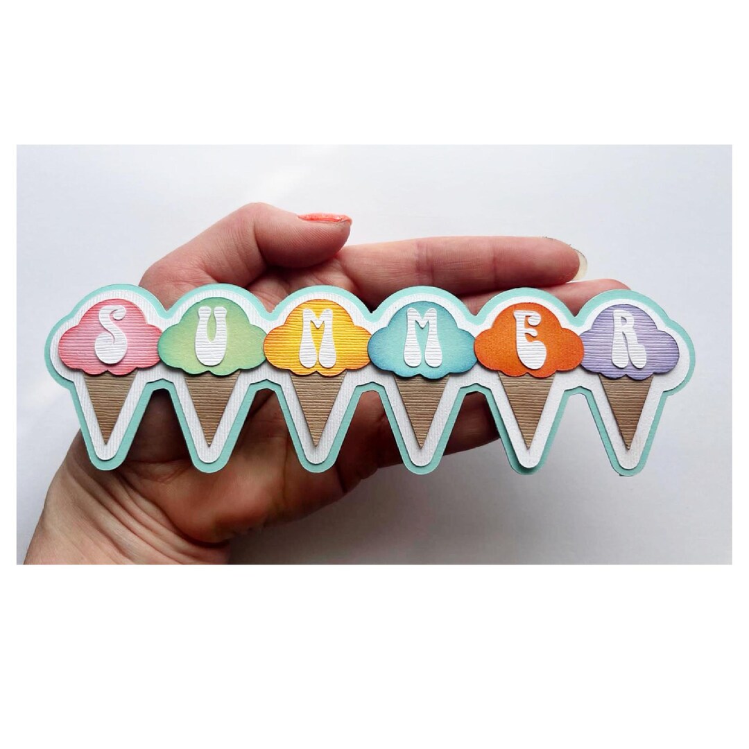 Summer Ice Cream Scrapbook Embellishment Grandkids Kids Summer Theme. A ...
