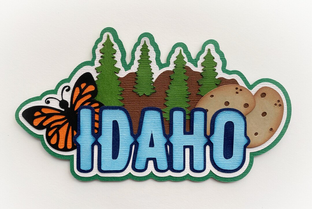 Idaho Scrapbook Embellishment Title Idaho State USA, A Premade Paper ...