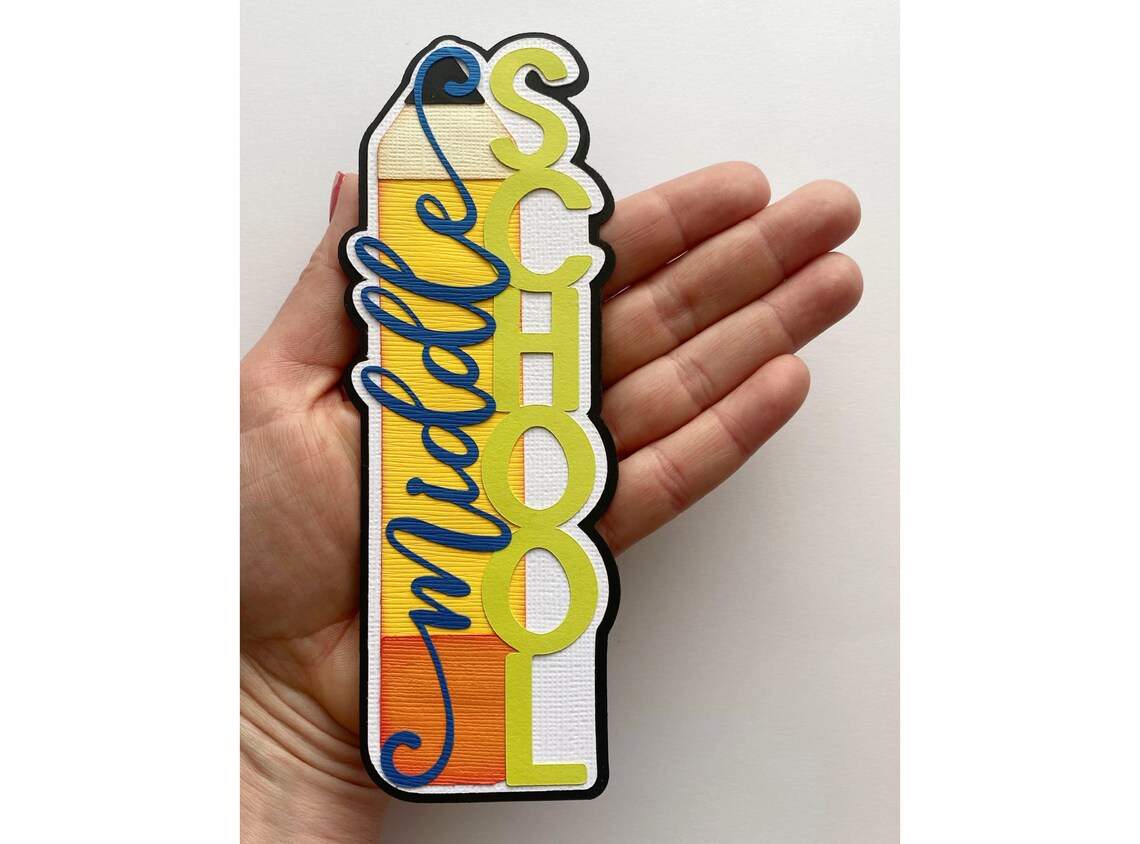 Middle School Scrapbook Title Vertical Orientation Slimline, School ...