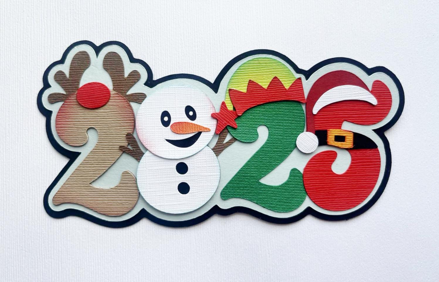 Scrapbook Title Christmas 2025 Reindeer Snowman Elf Santa Made to Order ...