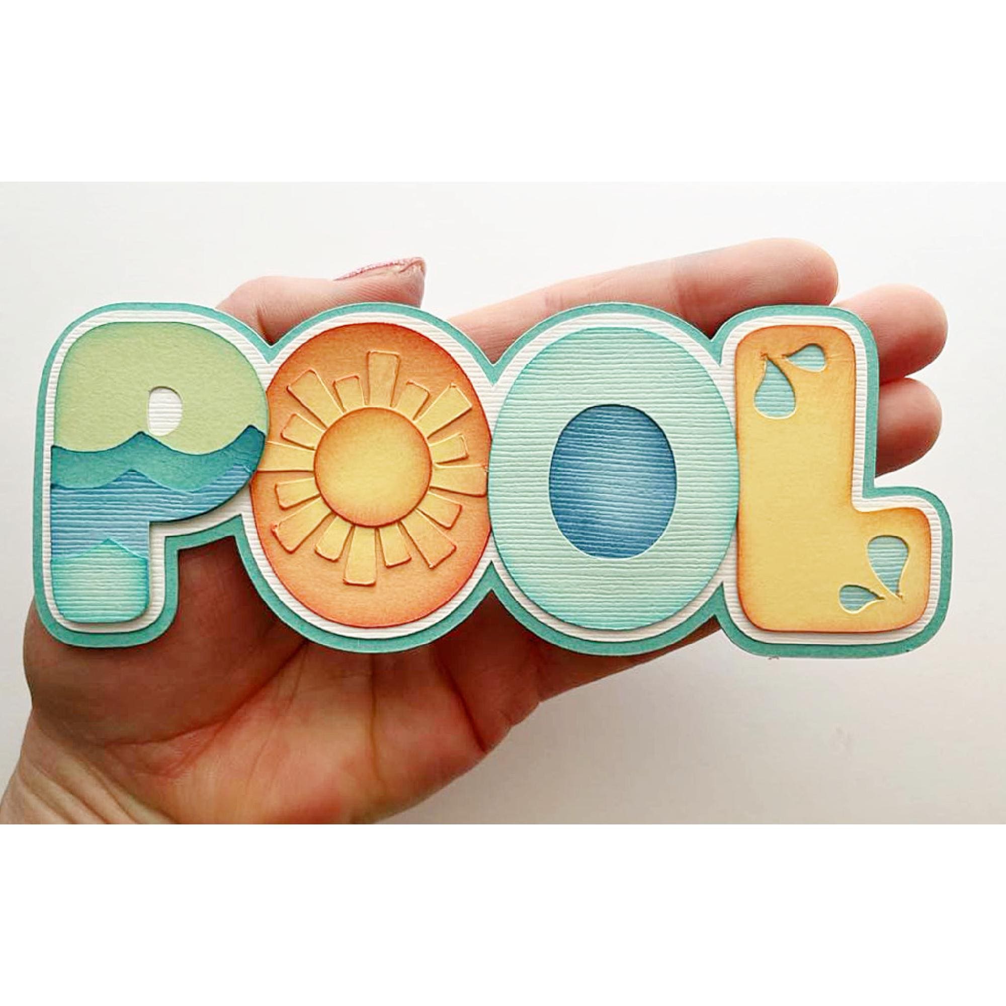 Scrapbook Title Pool. Summer Swimming Theme, Made to Order Paper ...