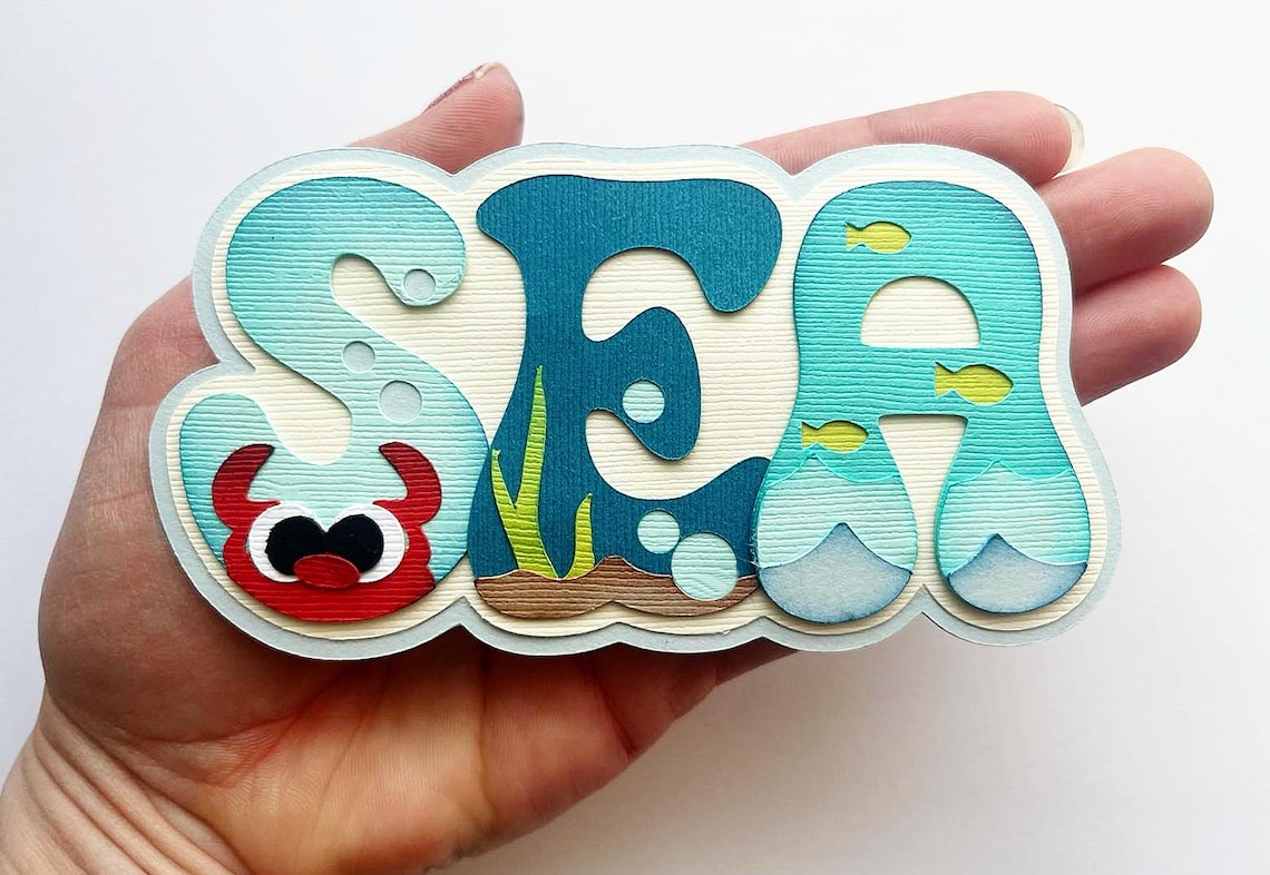 Sea Scrapbook Embellishment Fish Crab Beach Ocean Tropical Summer Theme ...