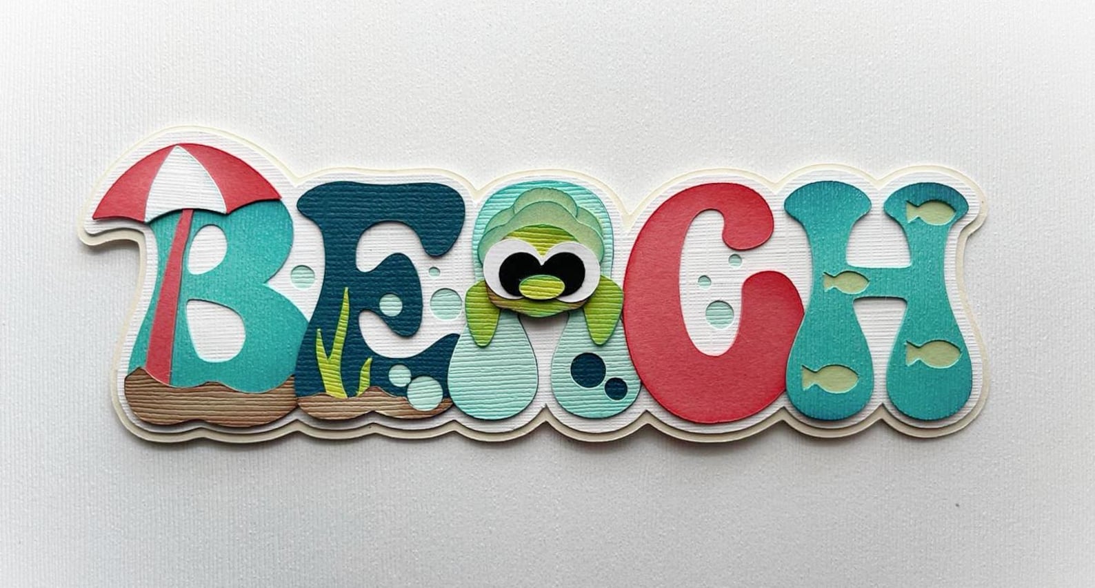 Beach Scrapbook Embellishment Sea Turtle Ocean Summer Theme. A Paper ...