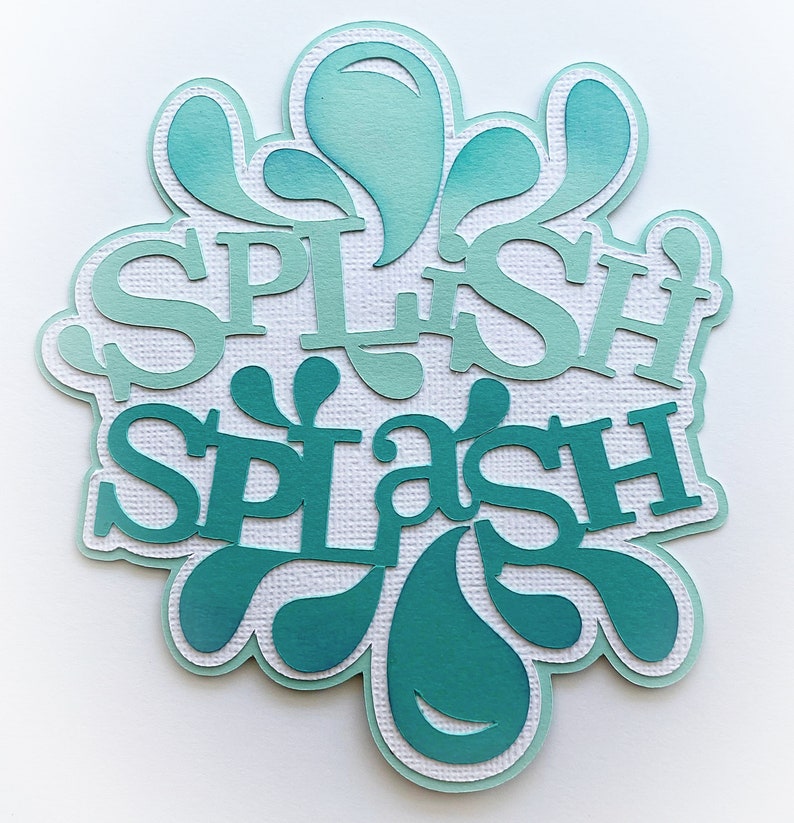 Swim Scrapbook Title Splish Splash. Made to Order Paper Piecing for ...