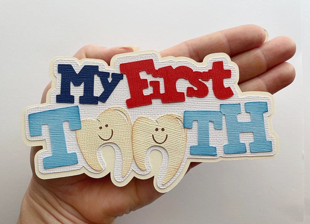 Tooth Scrapbook Embellishment , My First Tooth Baby-premade Paper ...