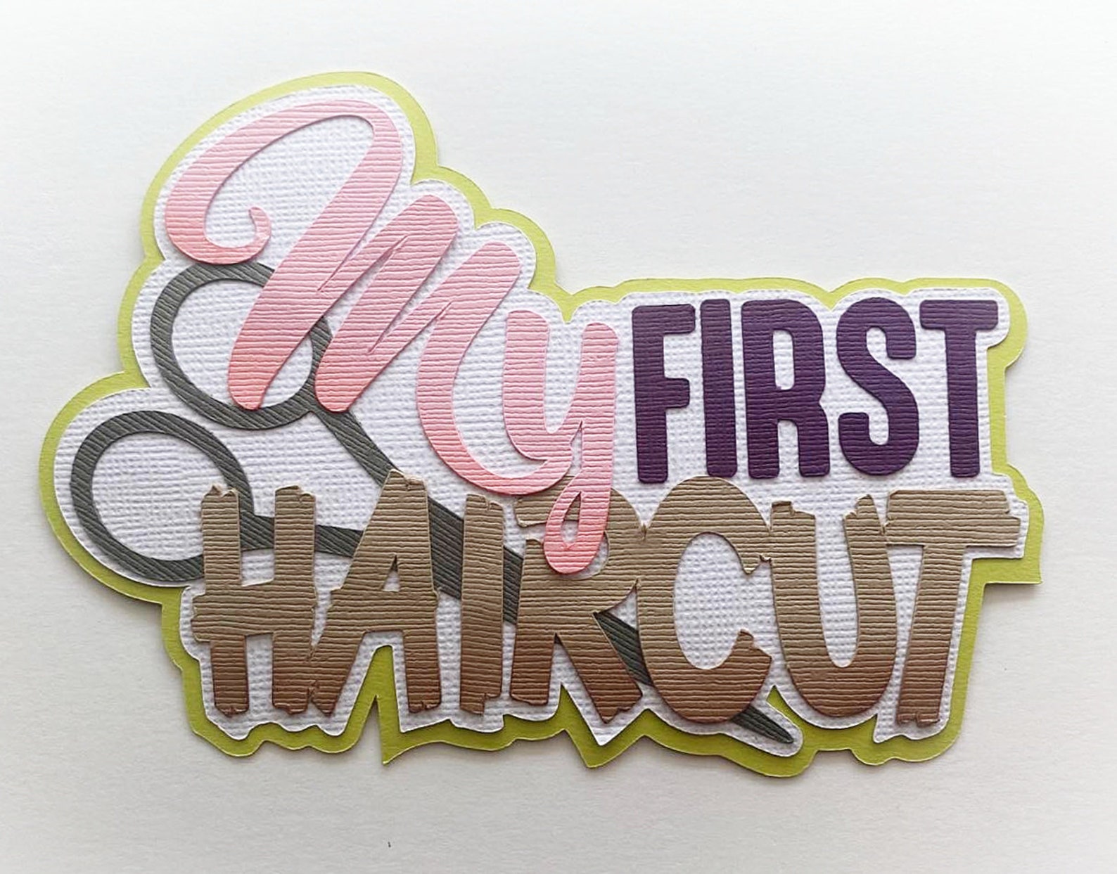 Haircut Scrapbook Title Paper Die Cut My First Haircut Girl - Etsy