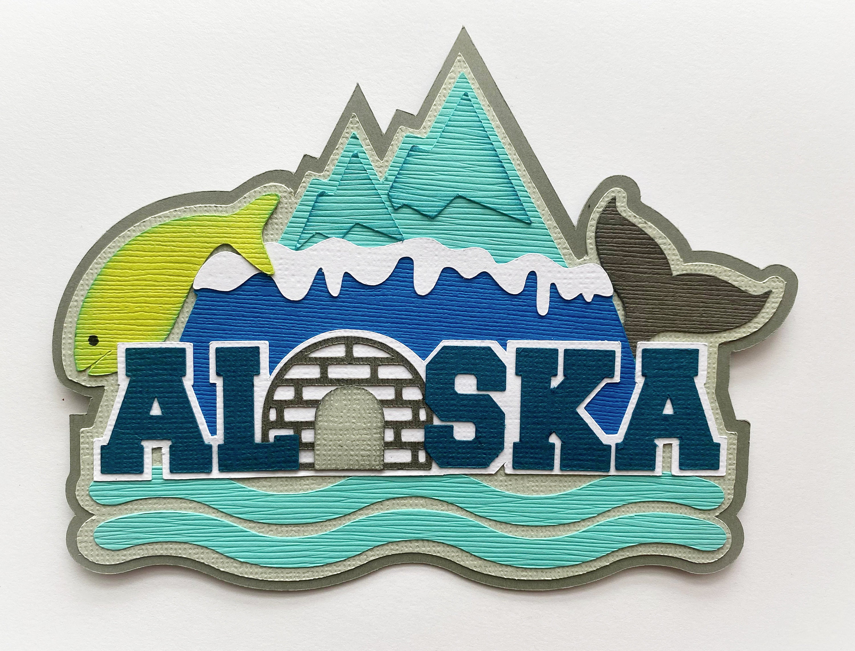 Craft Supplies & Tools Paper Alaska Scrapbook Title Premade paper piece ...