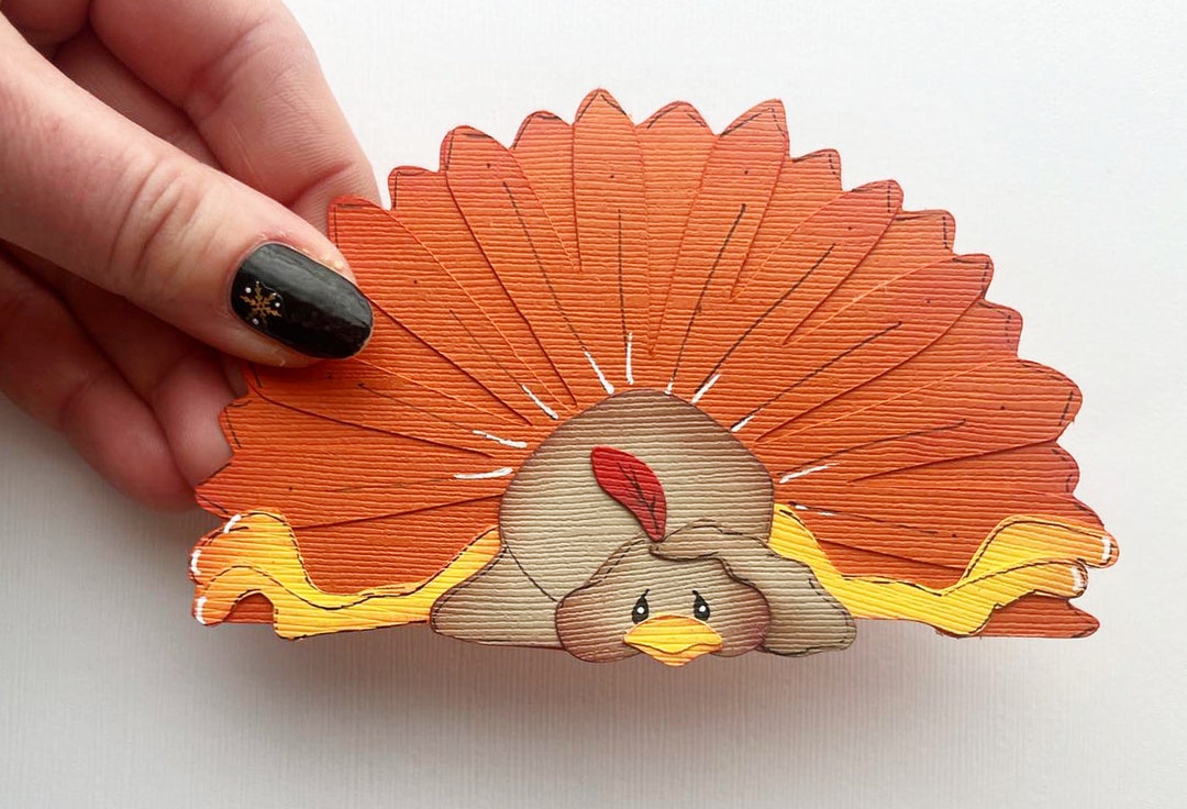 Thanksgiving Turkey Embellishment Scrapbook Paper Die Cut for Scrapbook ...