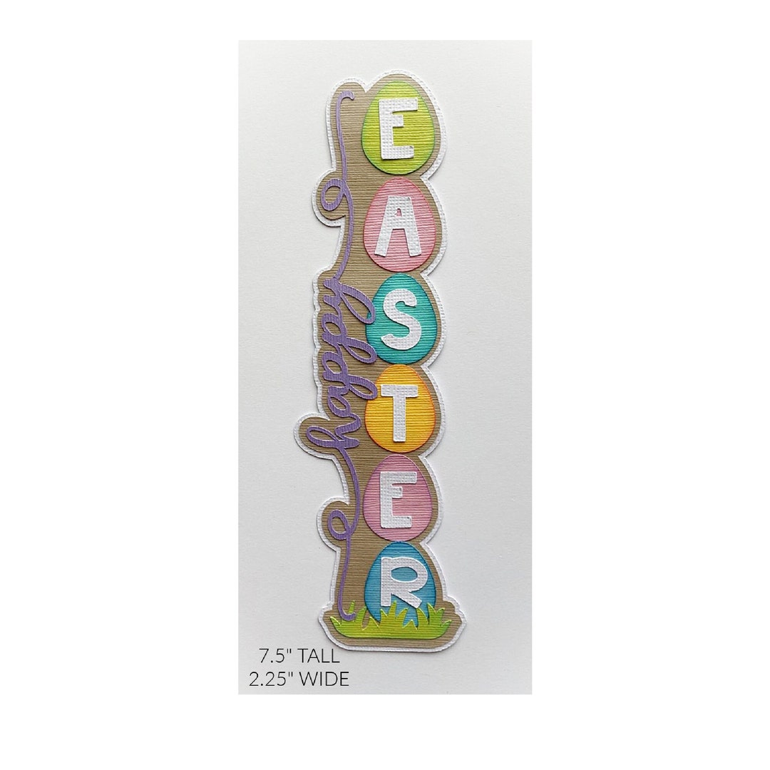 Easter Scrapbook Embellishment, Vertical Title Happy Easter Theme ...