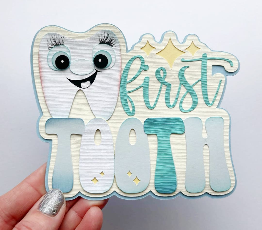 Tooth Scrapbook Embellishment , My First Tooth Baby-premade Paper ...