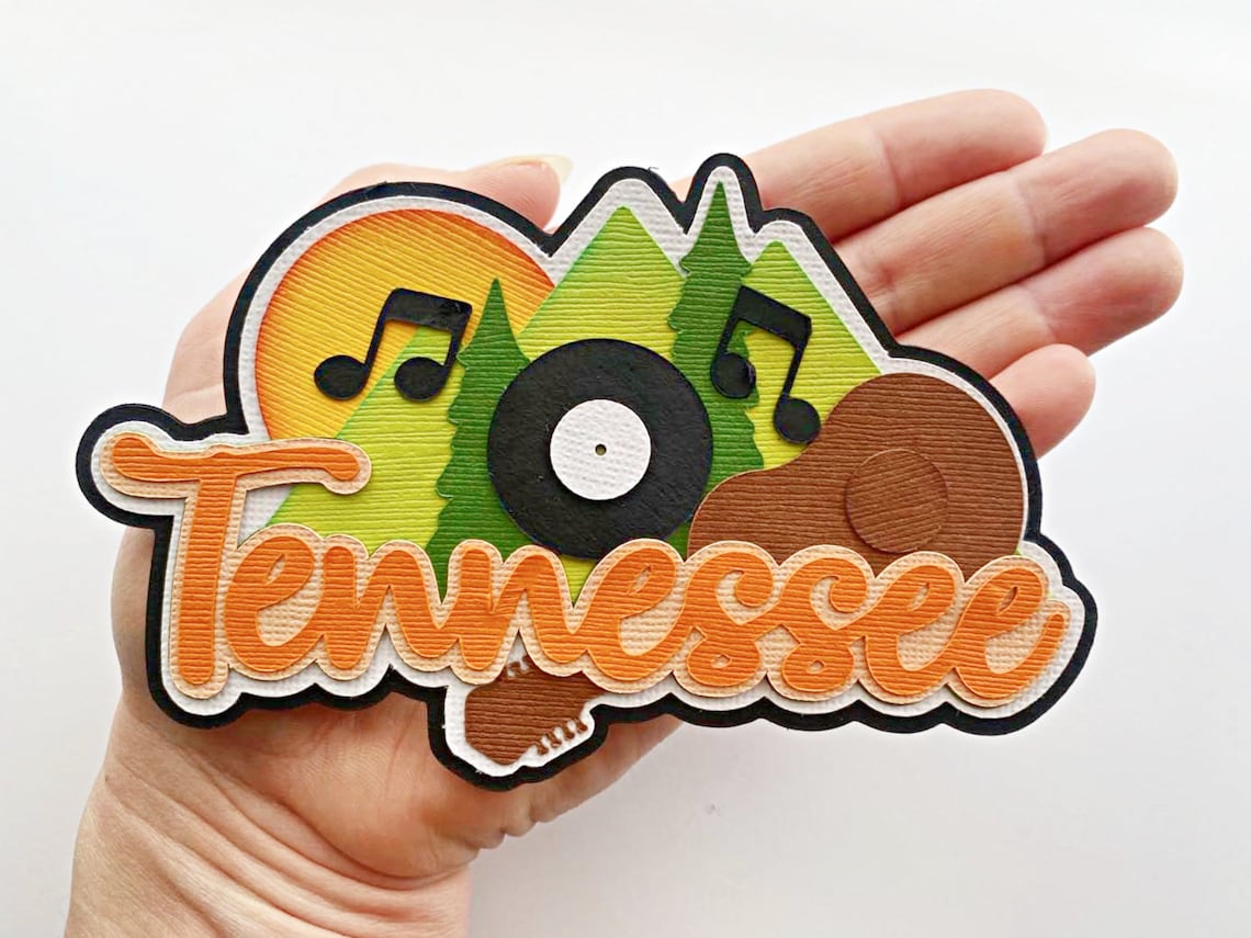 Tennessee State Scrapbook Title USA Travel Theme Premade - Etsy