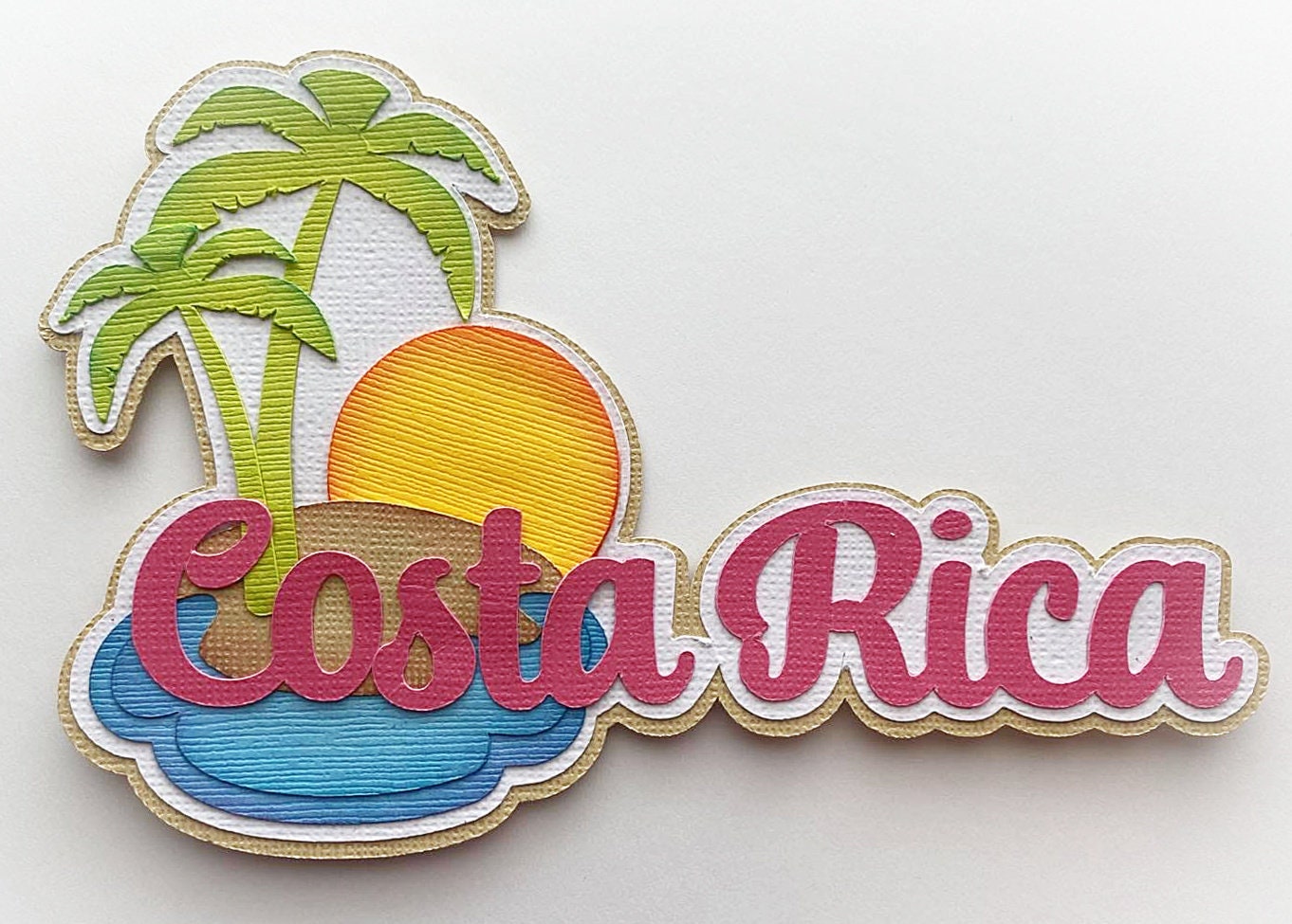 Scrapbook título Costa Rica Die Cut tema de vacaciones en la | Etsy