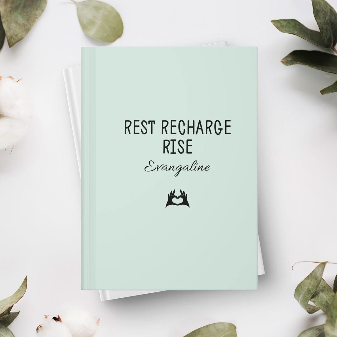 Custom Name Self Care Rest Journal | Aesthetic Mint Green Notebook for ...