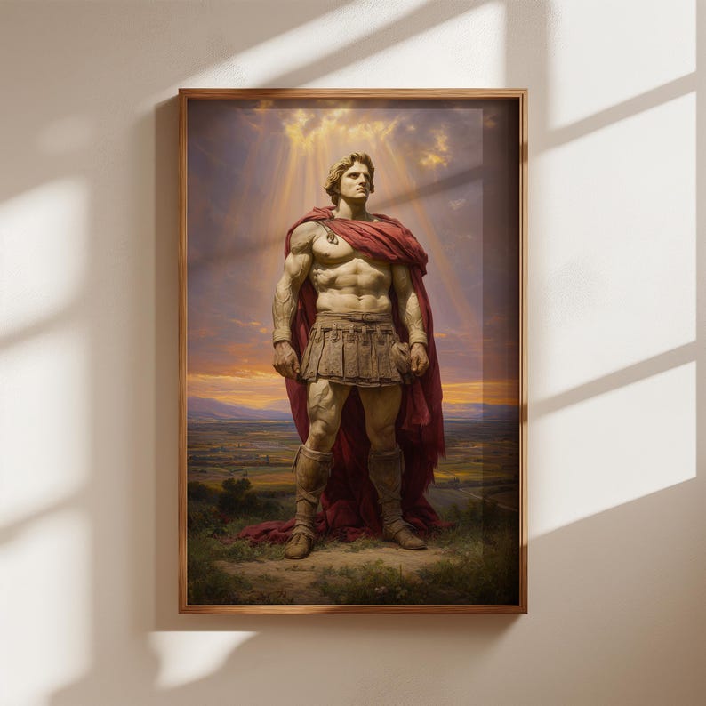Spartacus Wall Art, Heroic Gladiator Portrait Print, Ancient Rome Decor ...