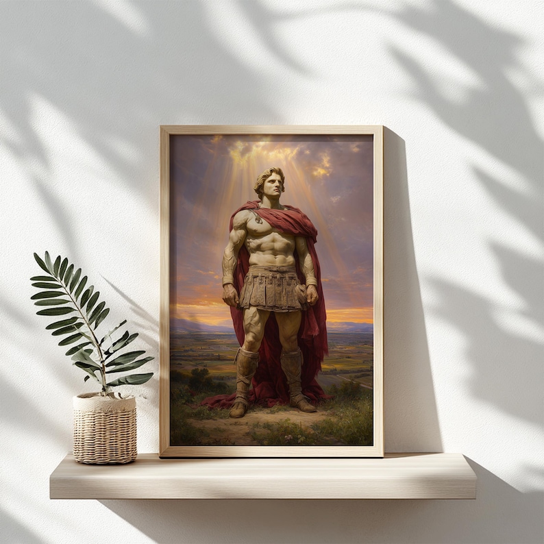 Spartacus Wall Art, Heroic Gladiator Portrait Print, Ancient Rome Decor ...