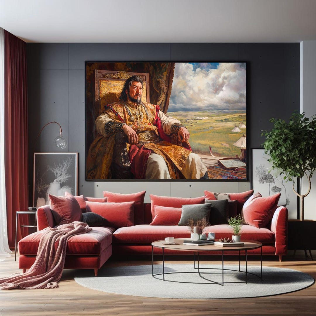 Genghis Khan Poster – Mongol Empire Wall Art, Temujin Print, Historical ...