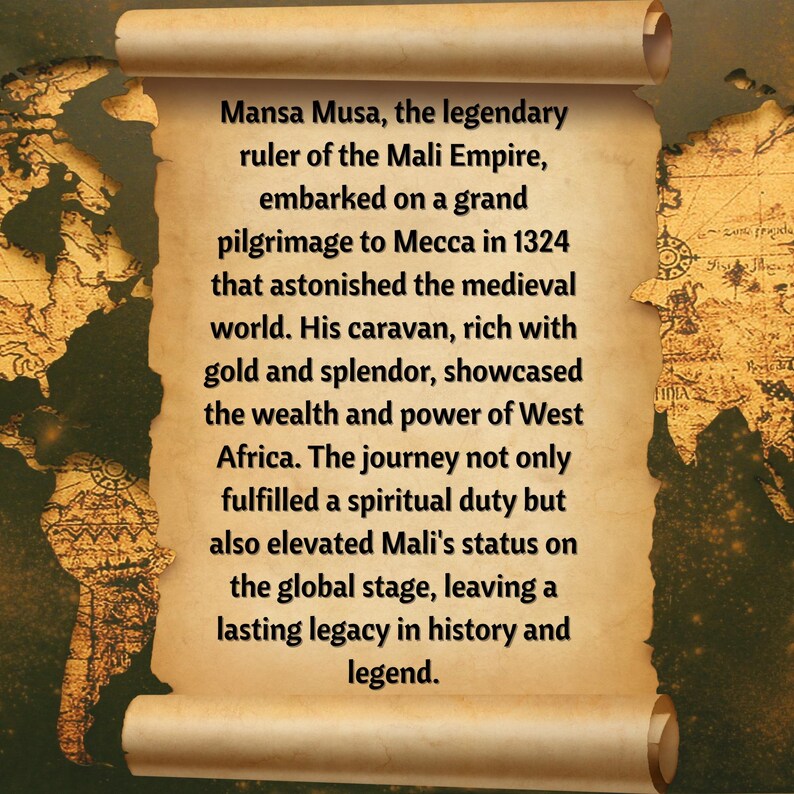 Mansa Musa Poster – Mali Empire Wall Art, Hajj to Mecca Print, African ...