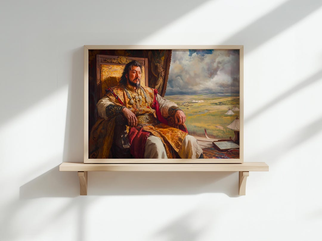 Genghis Khan Poster – Mongol Empire Wall Art, Temujin Print, Historical ...
