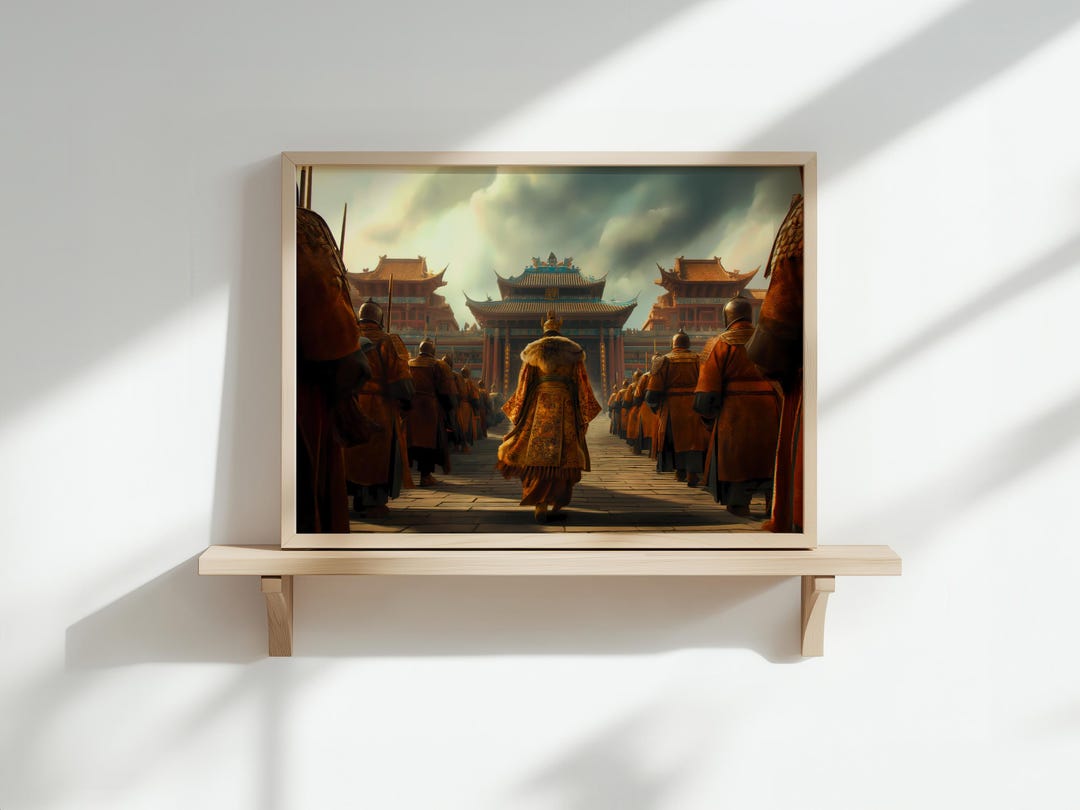 Kublai Khan Print – Mongol Empire Art Poster, Ceremonial Court Scene ...