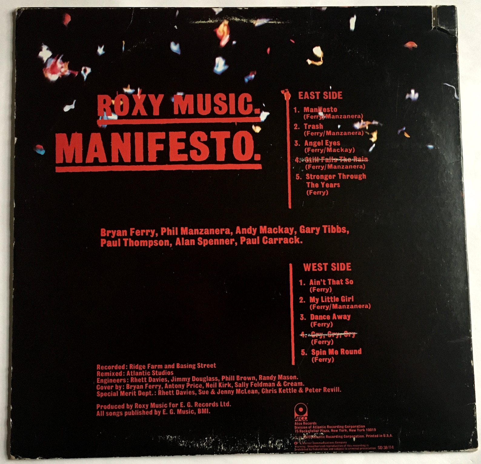 ROXY MUSIC - MANIFESTO Lp 1979 Vintage Vinyl Record Album - Etsy