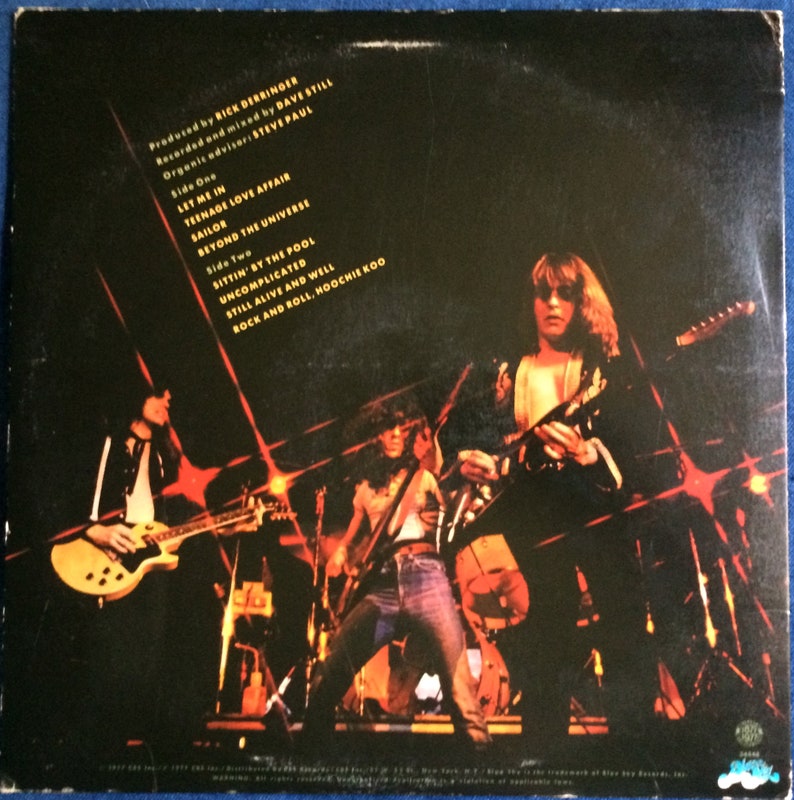 RICK DERRINGER LIVE Lp 1977 Original Vinyl Record Album - Etsy